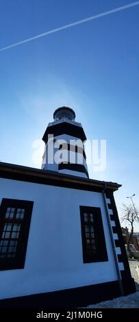 Istanbul,Turkey- February 12 2022: Sile Lighthouse, Touristic Cultural ...