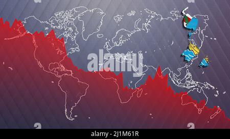 Map of Saint Pierre and Miquelon, flag map, National colors background ...