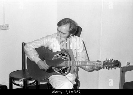 English musician Roy Harper backstage at The Venue, London in 1981 ...