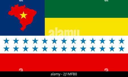 flag of Salesopolis Sao Paulo , Brazil at cloudy sky background on ...