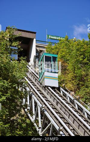 The Old Quebec Funicular links Upper Town to Lower Town is a funicular ...