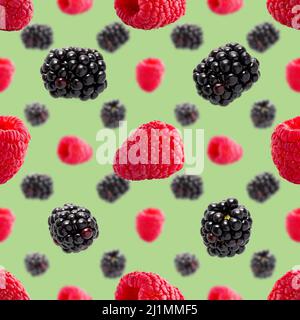 Seamless pattern with raspberry and bramble. pattern for package design ...