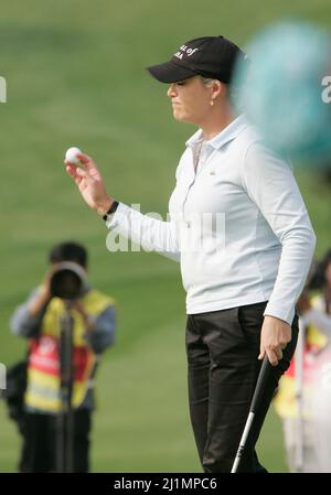 Oct 30, 2009-Incheon, South Korea-Lorena Ochoa of Mexico hits a teeshot ...