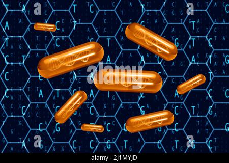 pills of DNA, concept for DNA-based supplements Stock Photo - Alamy