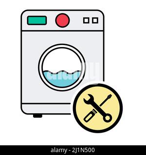 Washing machine equipment, Electric washer laundry icon, wash symbol ...