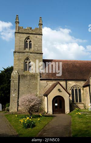 A view of St. Michael`s Church, Budbrooke, with St. Mary`s Church ...