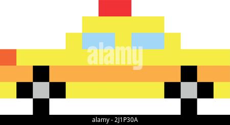 vector pixel art taxi sign isolated cartoon Stock Vector Image & Art ...