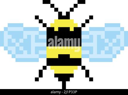 Pixel 8 bit bee. Animal game assets in vector illustration Stock Vector ...