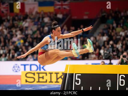 Ivana Vuleta SRB competing in the women’s long jump on Day Three of the ...
