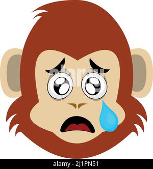 Monkey Crying Cartoon Vector Illustration Stock Vector Image & Art - Alamy