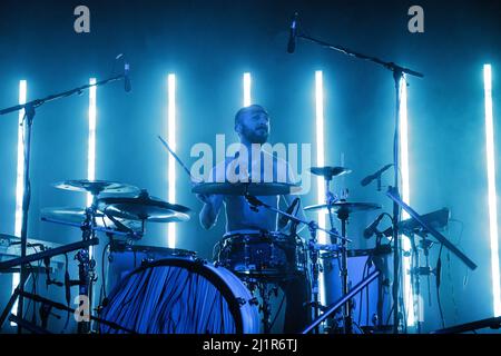 The Danish experimental rock band Vola performs a live concert at ...