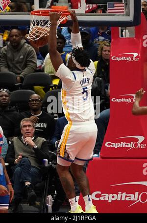 Golden State Warriors center Kevon Looney during an NBA basketball game ...