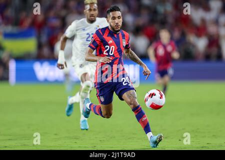 United States' Jesus Ferreira chases after the ball during the first ...