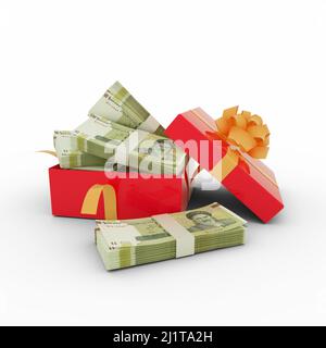 3D Stack of 100000 Iranian rial notes Stock Photo - Alamy
