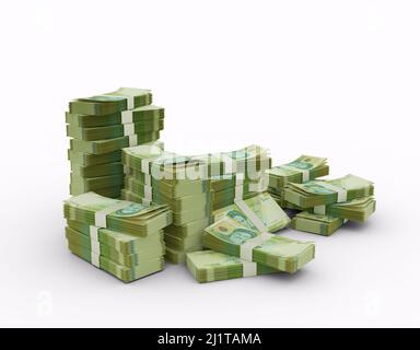 3D Stack of 100000 Iranian rial notes Stock Photo - Alamy