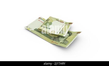3D Stack of 100000 Iranian rial notes Stock Photo - Alamy