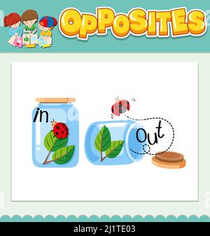 Opposite words for in and out illustration Stock Vector Image & Art - Alamy