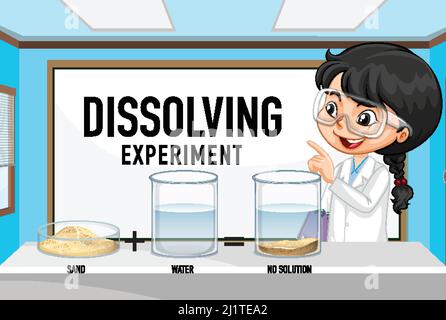 Dissolving science experiment with sand and water illustration Stock ...