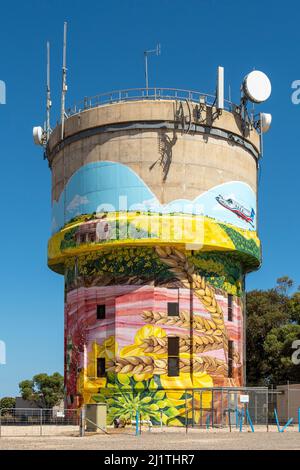 Rural Water Tower Art, Yorketown, South Australia, Australia Stock ...