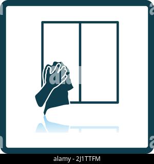 Labor Day Icon. Square Shadow Reflection Design. Vector Illustration ...