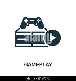 Gameplay icon. Monochrome simple line Game Element icon for templates ...