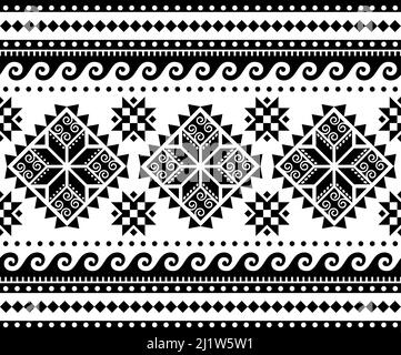 Ukrainian Hutsul Pisanky vector seamless pattern with goats, folk art ...