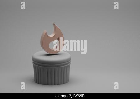 Beautiful abstract illustrations Flame symbol icon on a dark blue ...