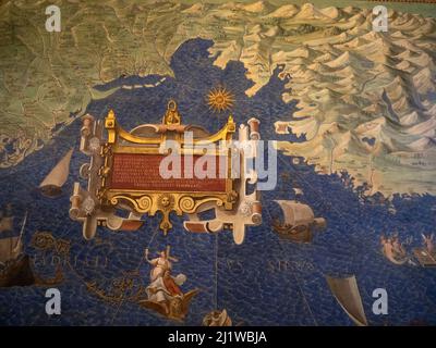 VATICAN CITY, ROME - FEBRUARY 26 2022 - Famous mural geographic maps ...
