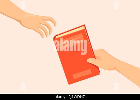 Books giving a hand. Cartoon book collection with happy faces ...