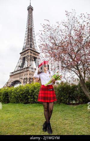 Beautiful girl in a park. Stylish girl in a sport clothes Stock Photo ...