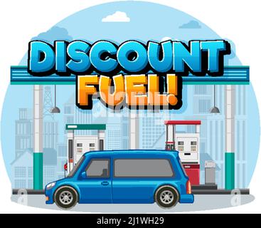 Discount fuel cartoon word logo design illustration Stock Vector Image ...