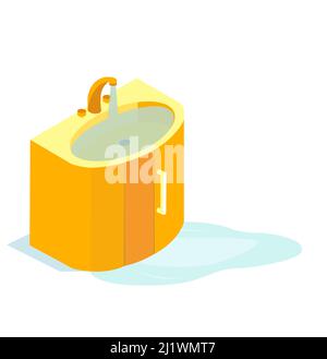 plumbing kitchen faucet cartoon vector illustration Stock Vector Image ...