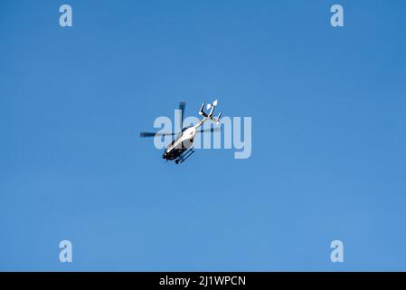 A police aviation aircraft in flight Stock Photo - Alamy