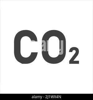 CO2 decrease logo in flat style isolated on empty background. Flat icon on white backdrop ...