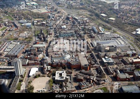 An aerial view of The Spindles, a Shopping Centre in Oldham, a town in ...