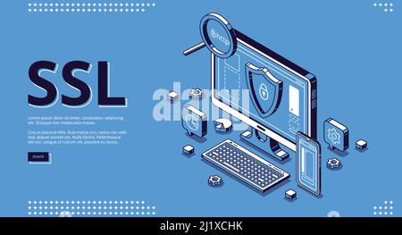 SSL, secure certificate of website banner. Concept of safety internet technology, data ...
