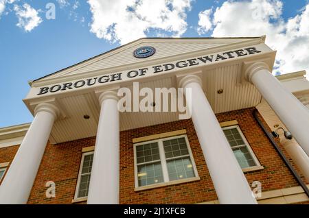 Edgewater Borough Hall, Bergen County, New Jersey Building with columns ...