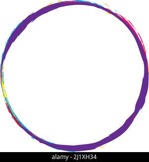 Smeared, smudged circle, circular grungy, grunge brushstroke and ...