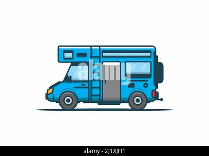 Blue color of RV campervan design Stock Vector Image & Art - Alamy