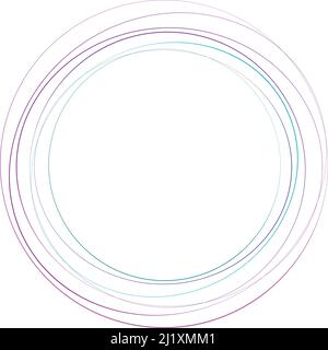 Random circles with hand drawn, free hand drawing effect. Concentric ...