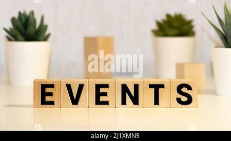 convention word written on wood block. convention text on cement table ...