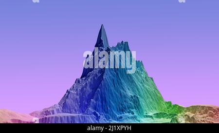multicolored sharp mountain background with clear sky 3d rendering ...