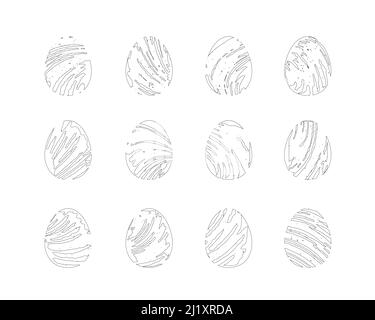 Easter egg in hand drawn doodle style. Coloring book for children Stock ...