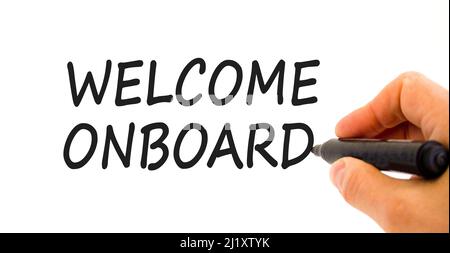 Welcome onboard and support symbol. Concept words Welcome onboard ...