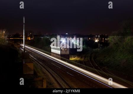 Poulton Le Fylde railway signal box signal box showing the closed ...