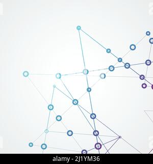 Vector points connecting circles background. Geometric abstraction design with lines and points ...