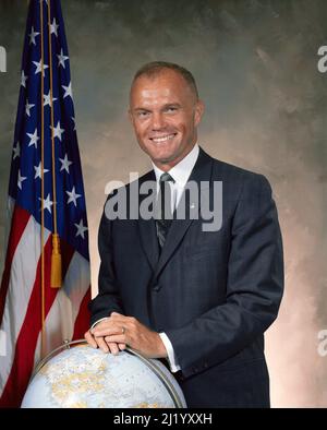 NASA Astronaut John Glenn portrait in suit and tie at the Johnson Space ...