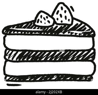 Strawberry cheesecake icon outline vector. Cake dessert. Food cream ...