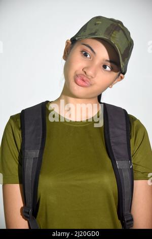 Goofy Adult Female Army Soldier Funny Face Stock Photo - Alamy