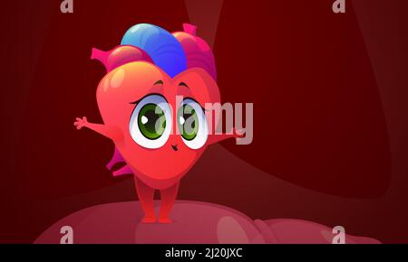 Human circulatory system for kids. Vector color cartoon illustration ...